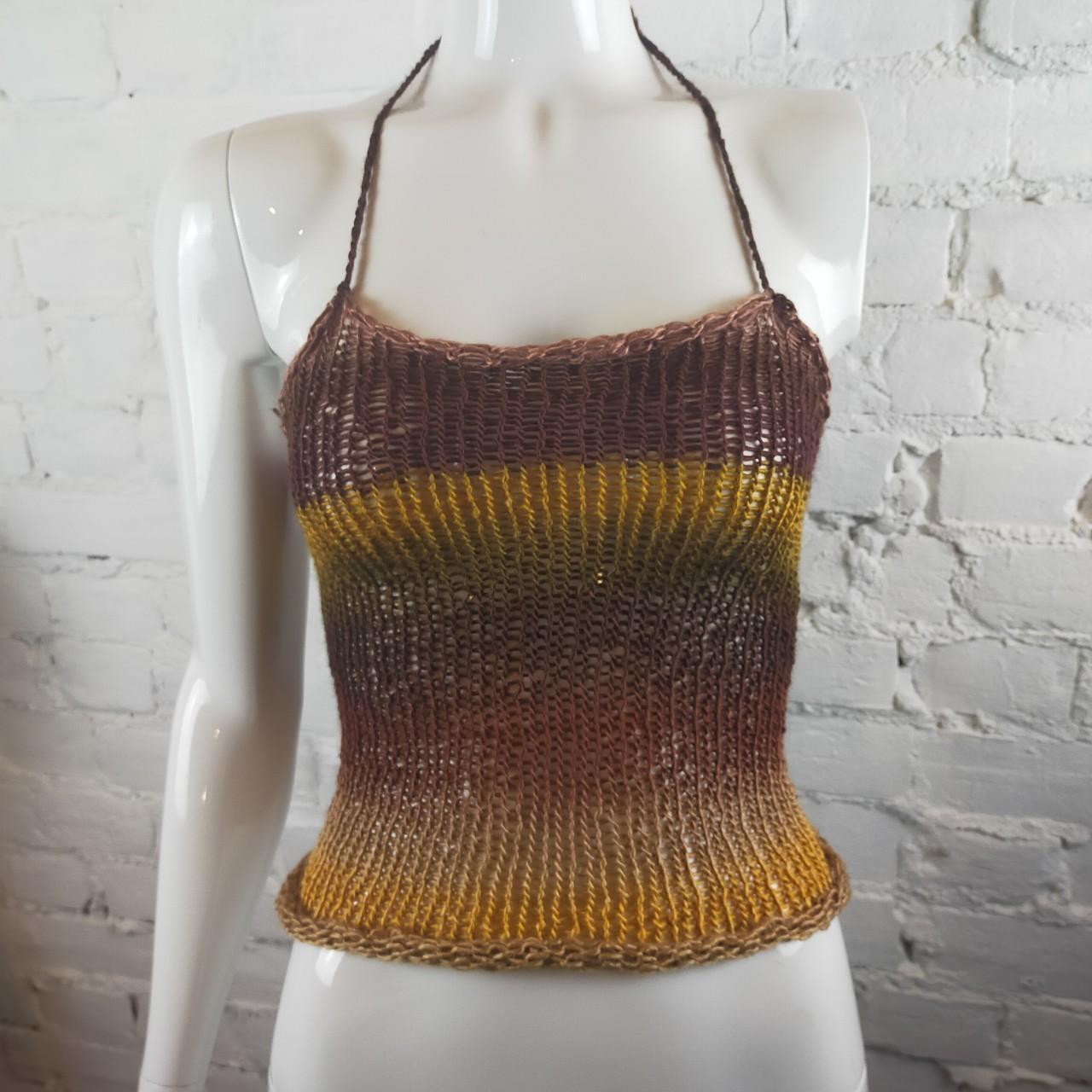 Boho knit top.Adjustable straps and choker detail.... - Depop