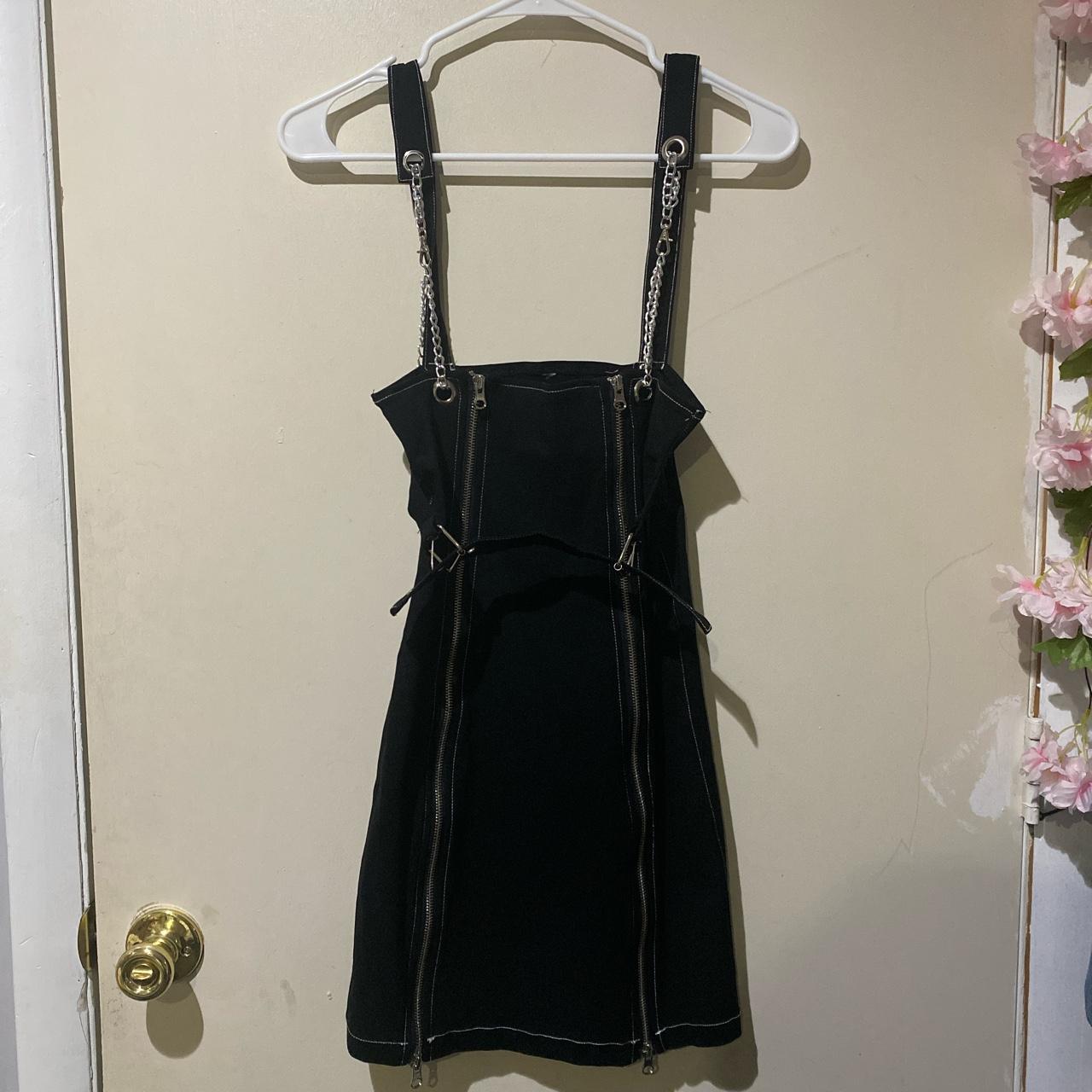 Black Chain corset dress Overall style Zippers... - Depop