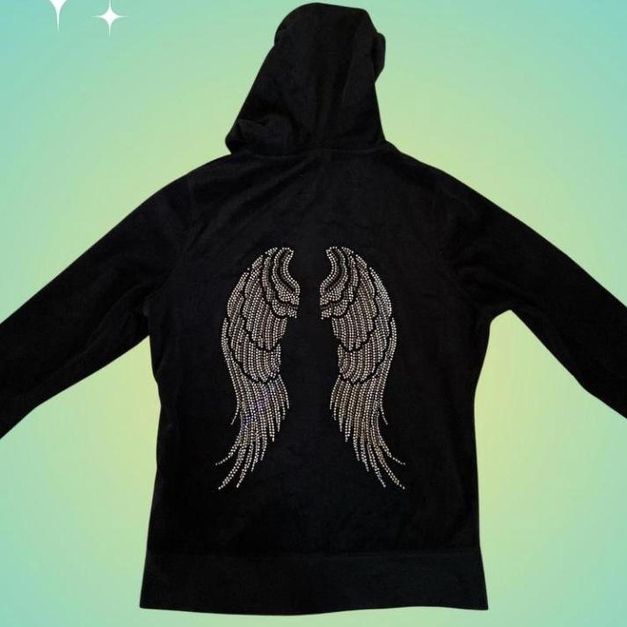 * y2k tracksuit angel wing grunge goth zip up... - Depop