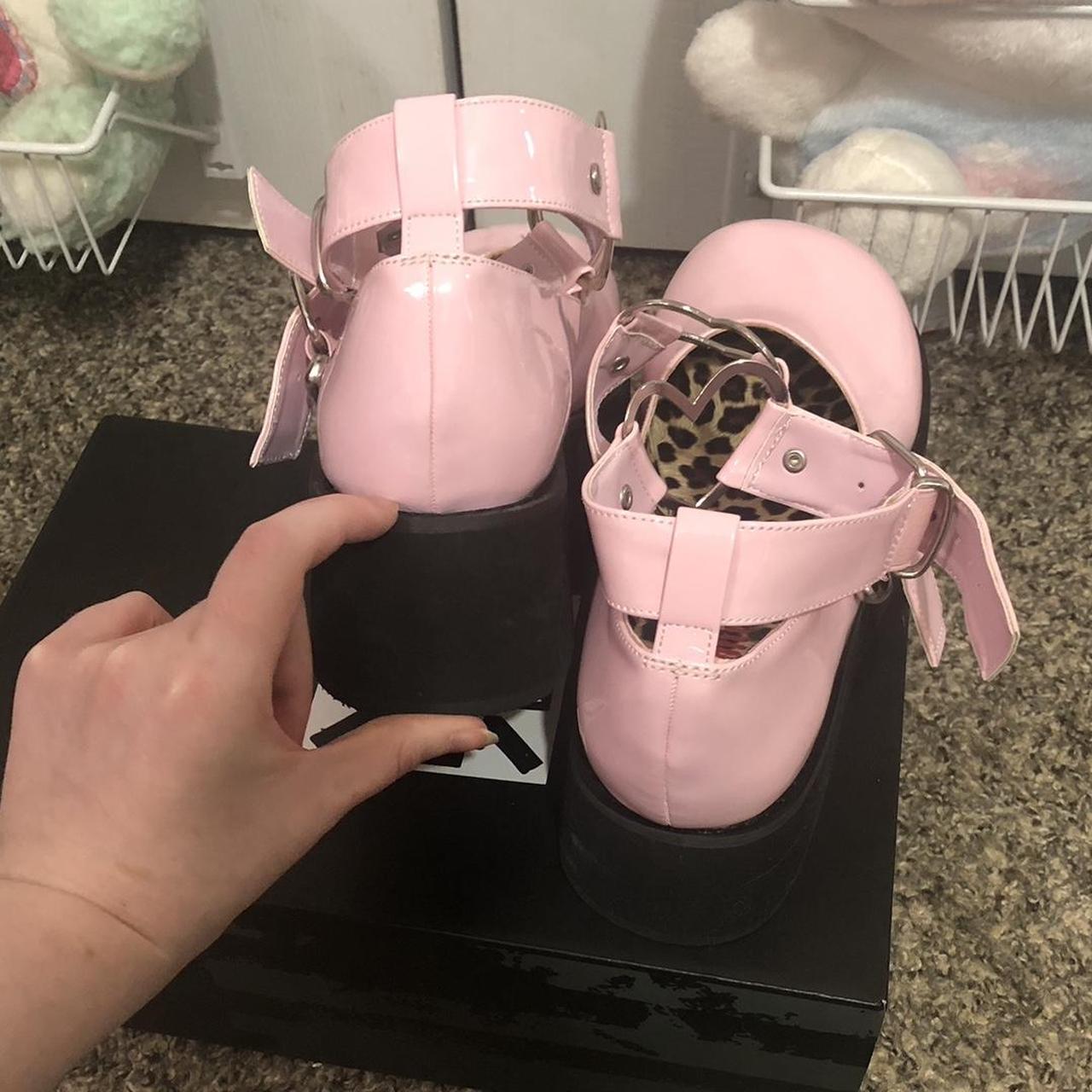 Pink sprite-02 demonias platform shoes worn only... - Depop