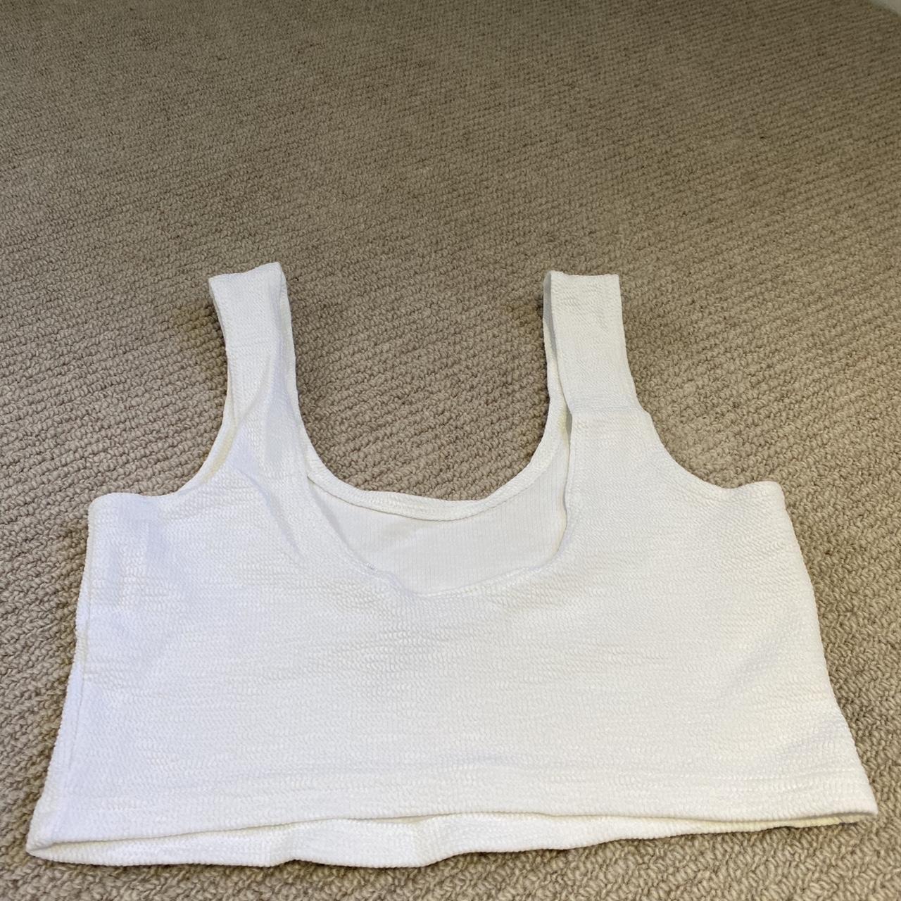 Weekday plain white top, great condition, worn once... - Depop