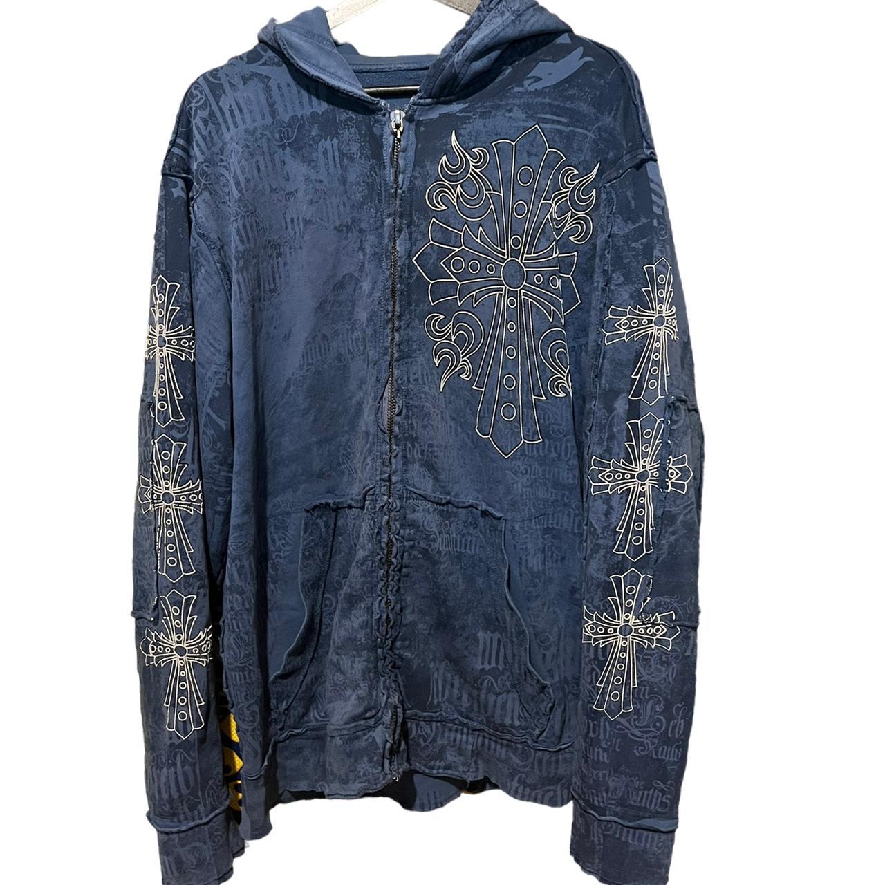 CYBER Y2K GRUNGE EMO AFFLICTION HOODIE SIZE... - Depop