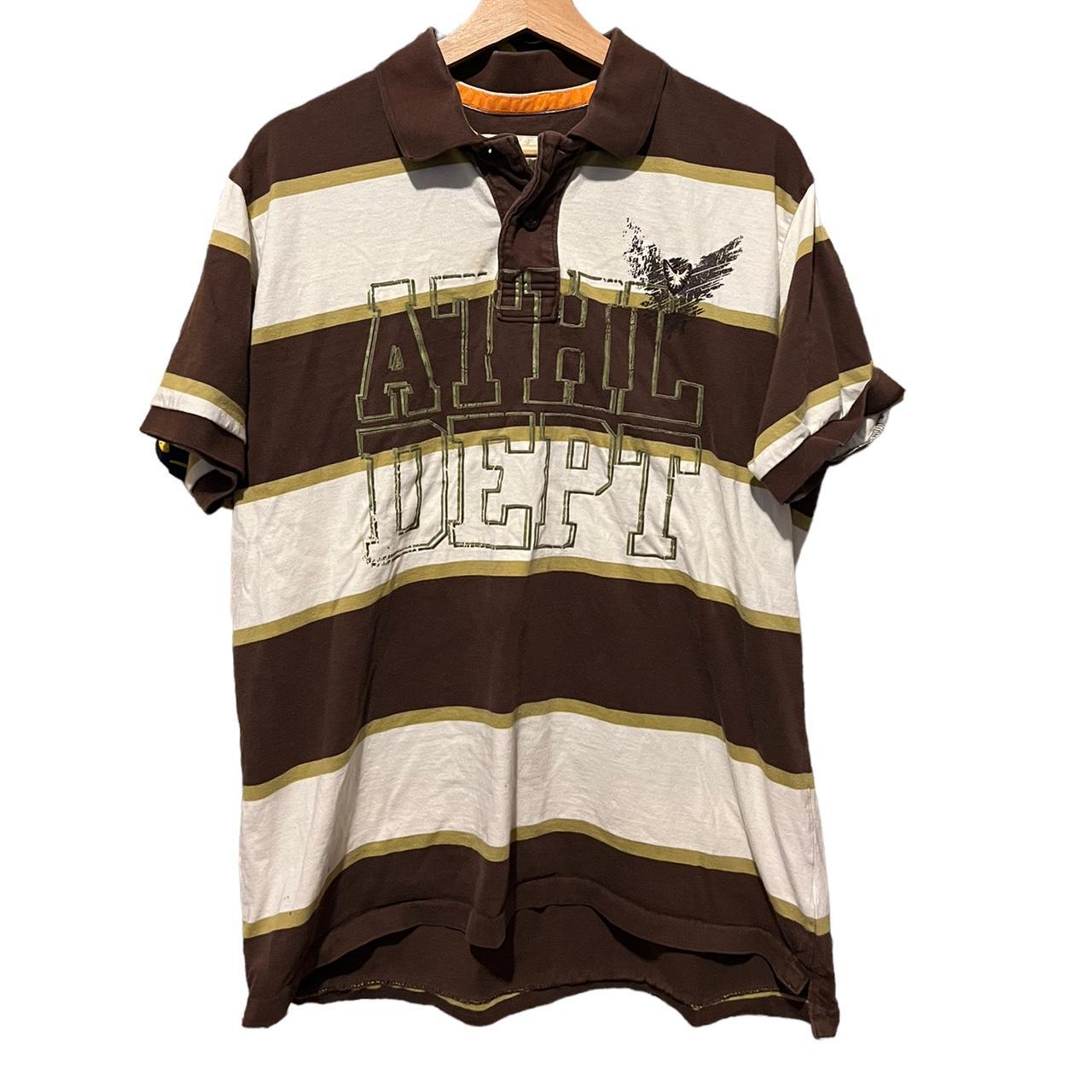 CYBER Y2K GRUNGE AFFLICTION STYLE POLO SHIRT SIZE... - Depop