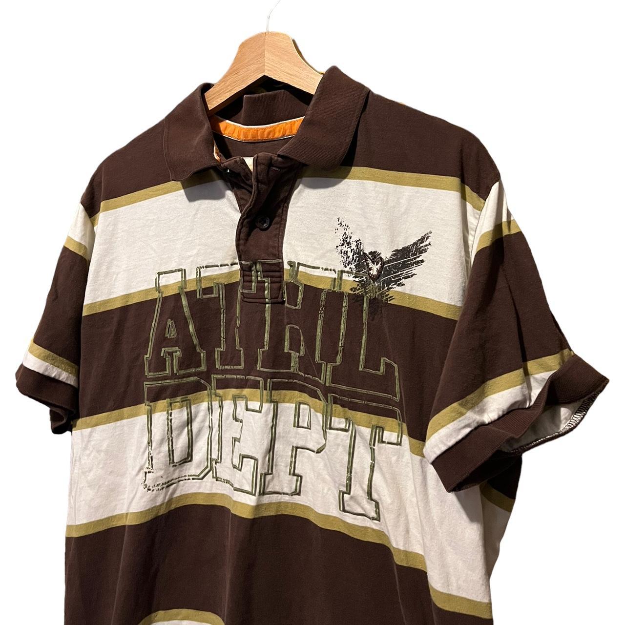 CYBER Y2K GRUNGE AFFLICTION STYLE POLO SHIRT SIZE... - Depop