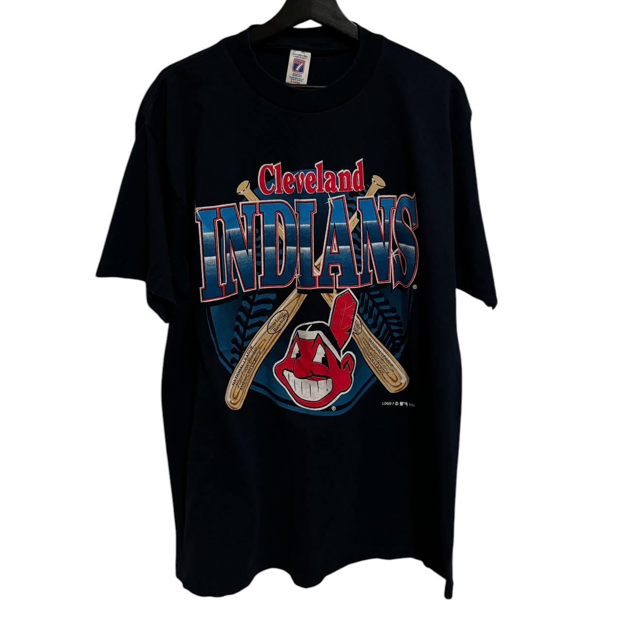 VINTAGE 90’s CRAZY CLEAVELAND INDIANS MLB BASEBALL T... | Depop