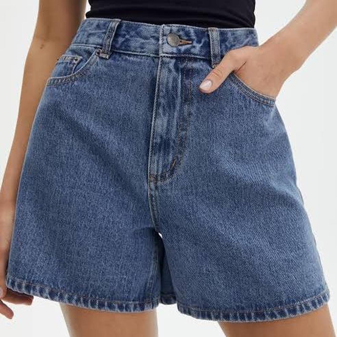 Glassons High Rise 90's Denim Short Suzy Mid Wash,... - Depop