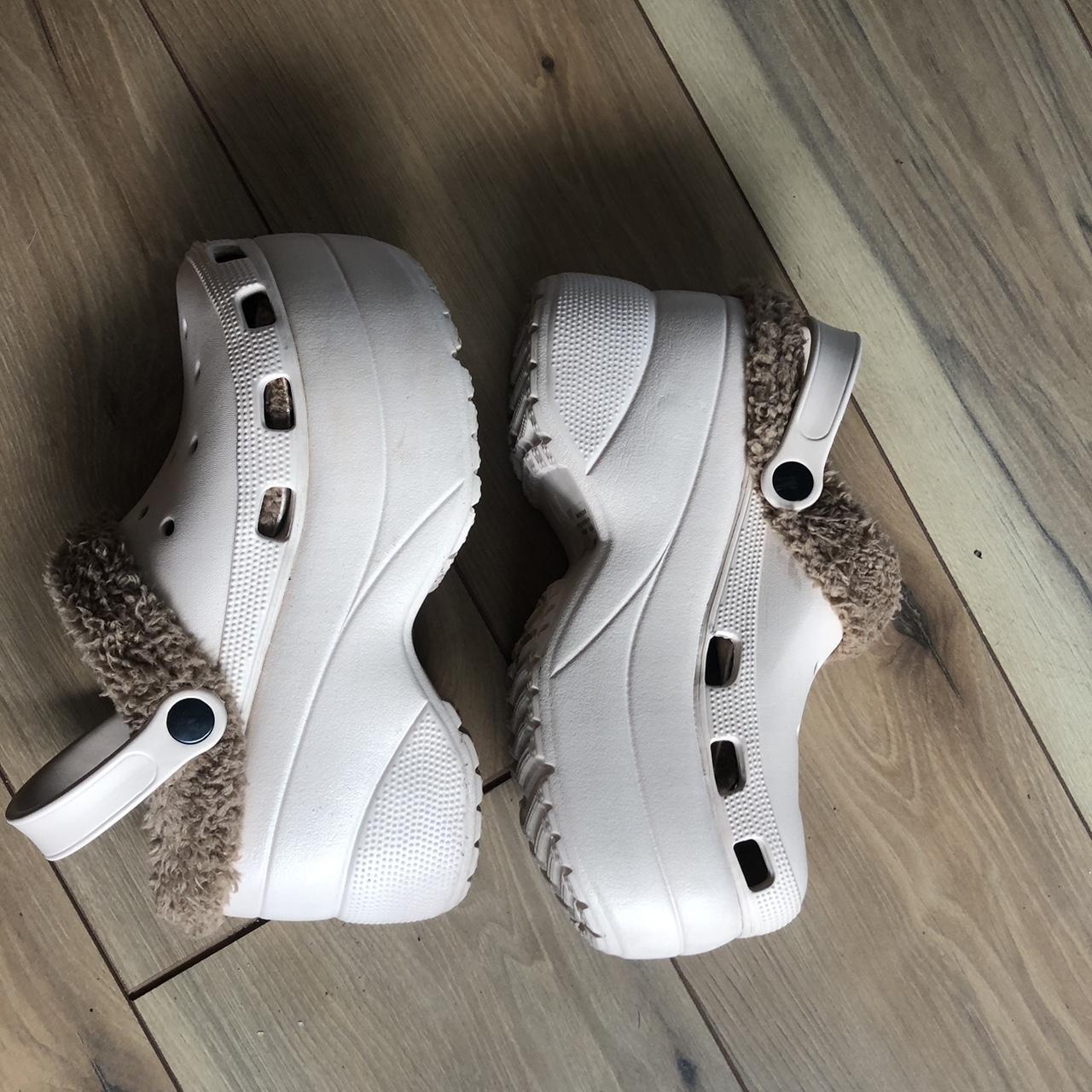 Crocs Women's Tan Slides | Depop