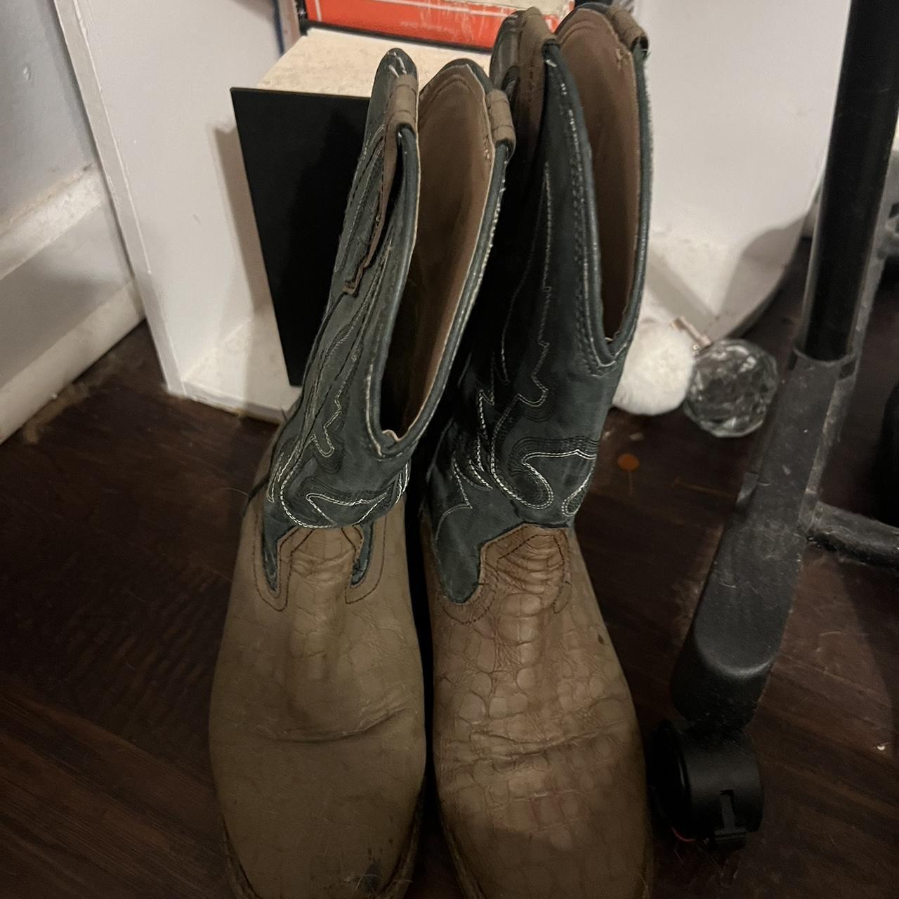 Roper green fake snake skin boots super cute and... - Depop