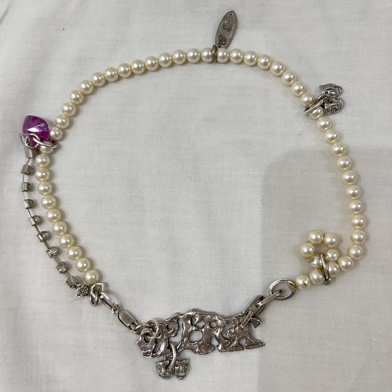 Ebonny Munro pearl scream necklace with silver 925... - Depop