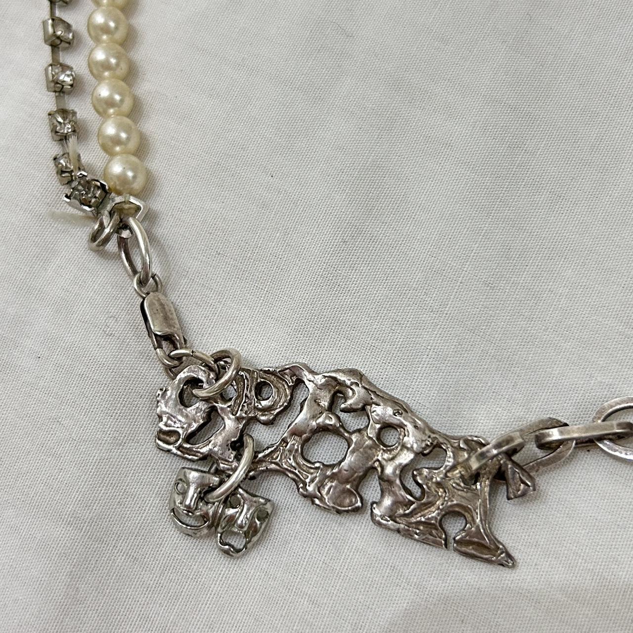 Ebonny Munro pearl scream necklace with silver 925... - Depop