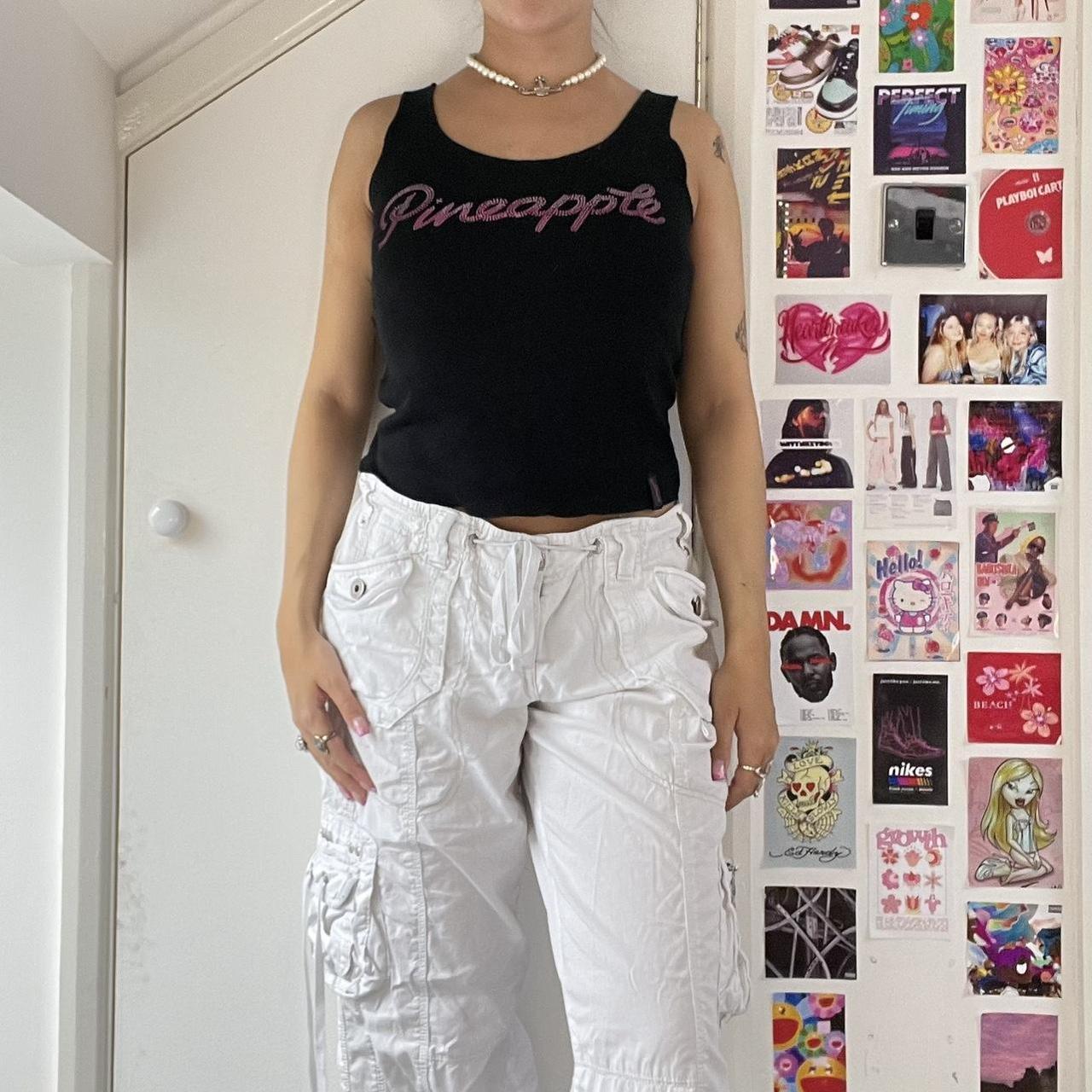 90s y2k pineapple vest Cute black vest Size XS and... - Depop