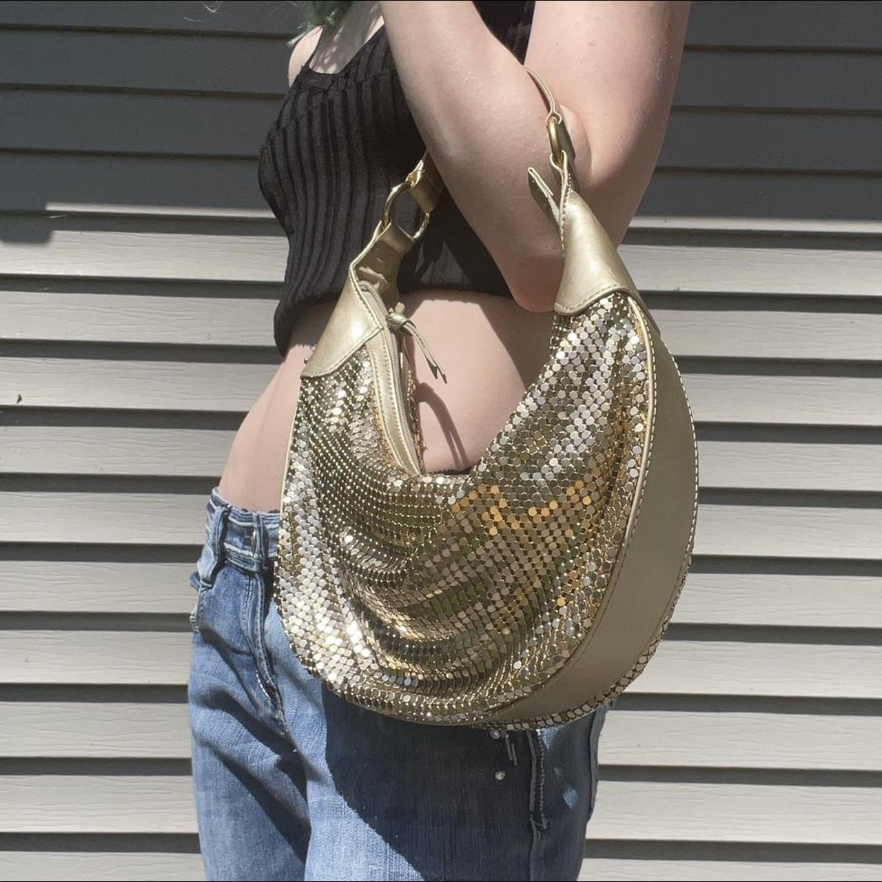 Gold chain mail style purse by New York and Co!... - Depop
