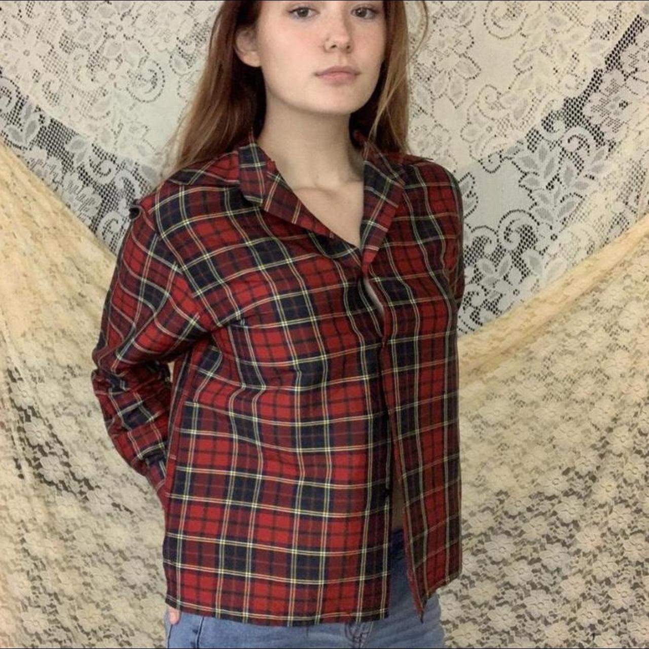 Item: vintage 90s red plaid crop top Cool... - Depop