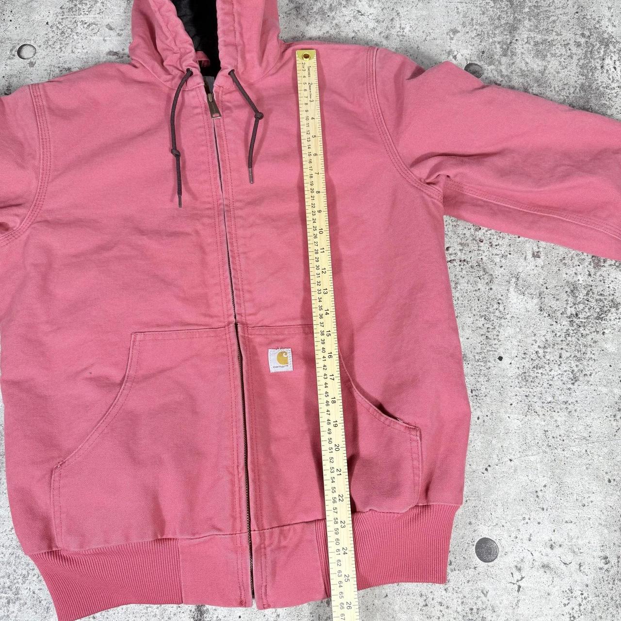 Carhartt Jacket Womens Small Pink Canvas Hooded... | Depop