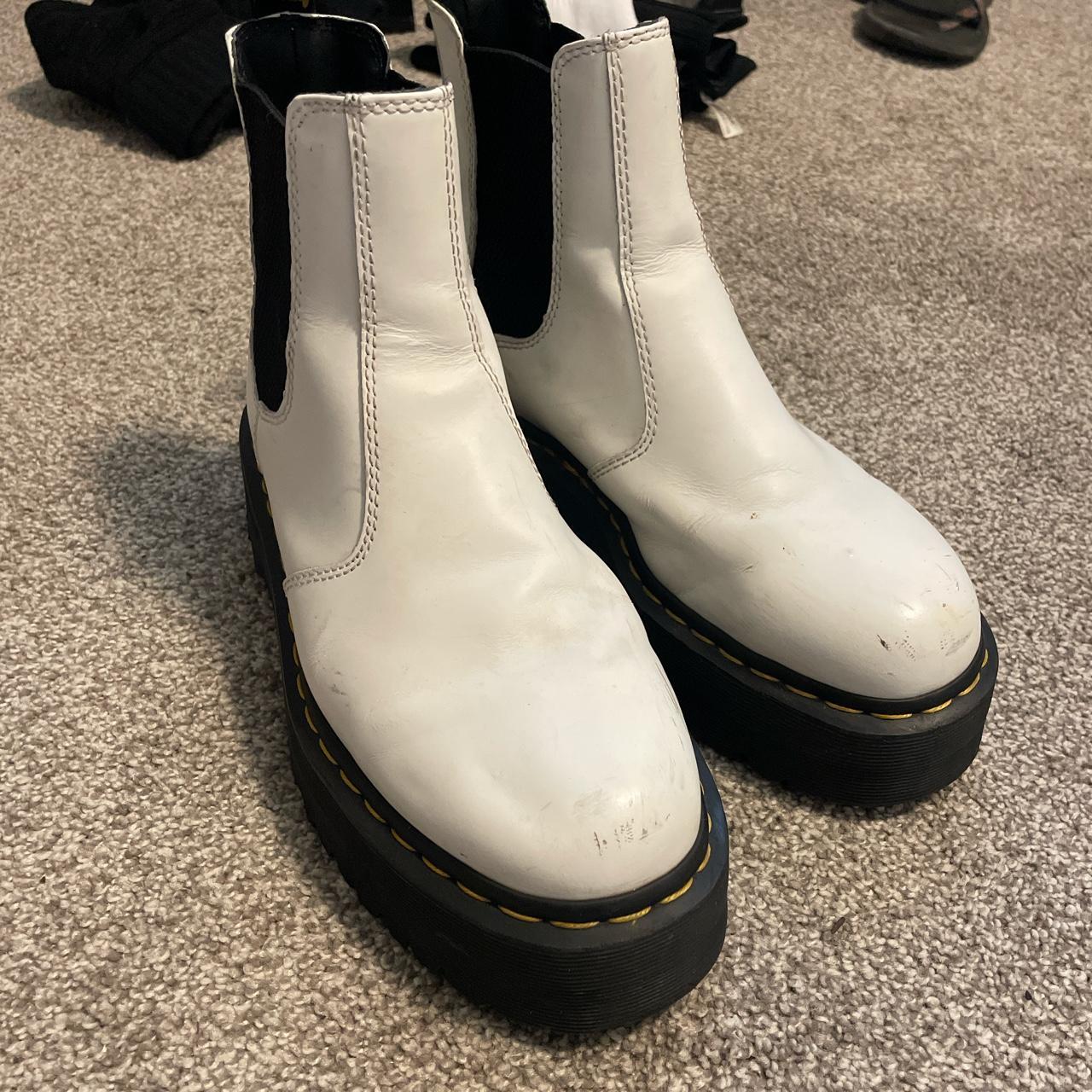 Platform White Doc Martens Size 10 women, very good... - Depop