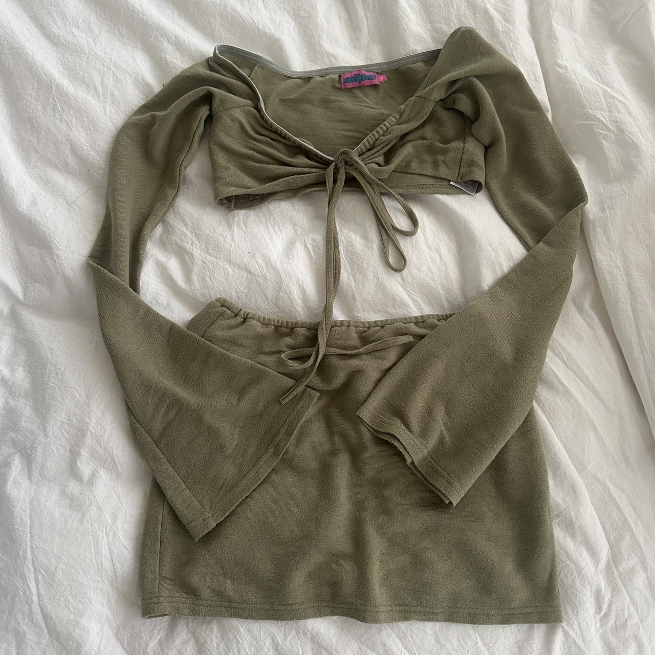 Edikted green matching set with long sleeve and... | Depop