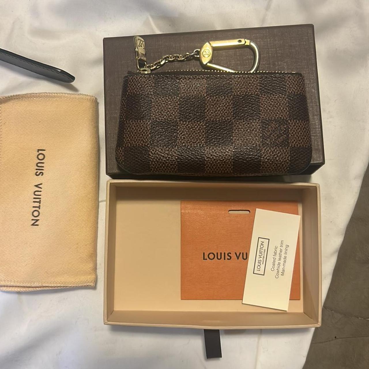 Louis Vuitton key cles pouch in Damier Ebene... - Depop