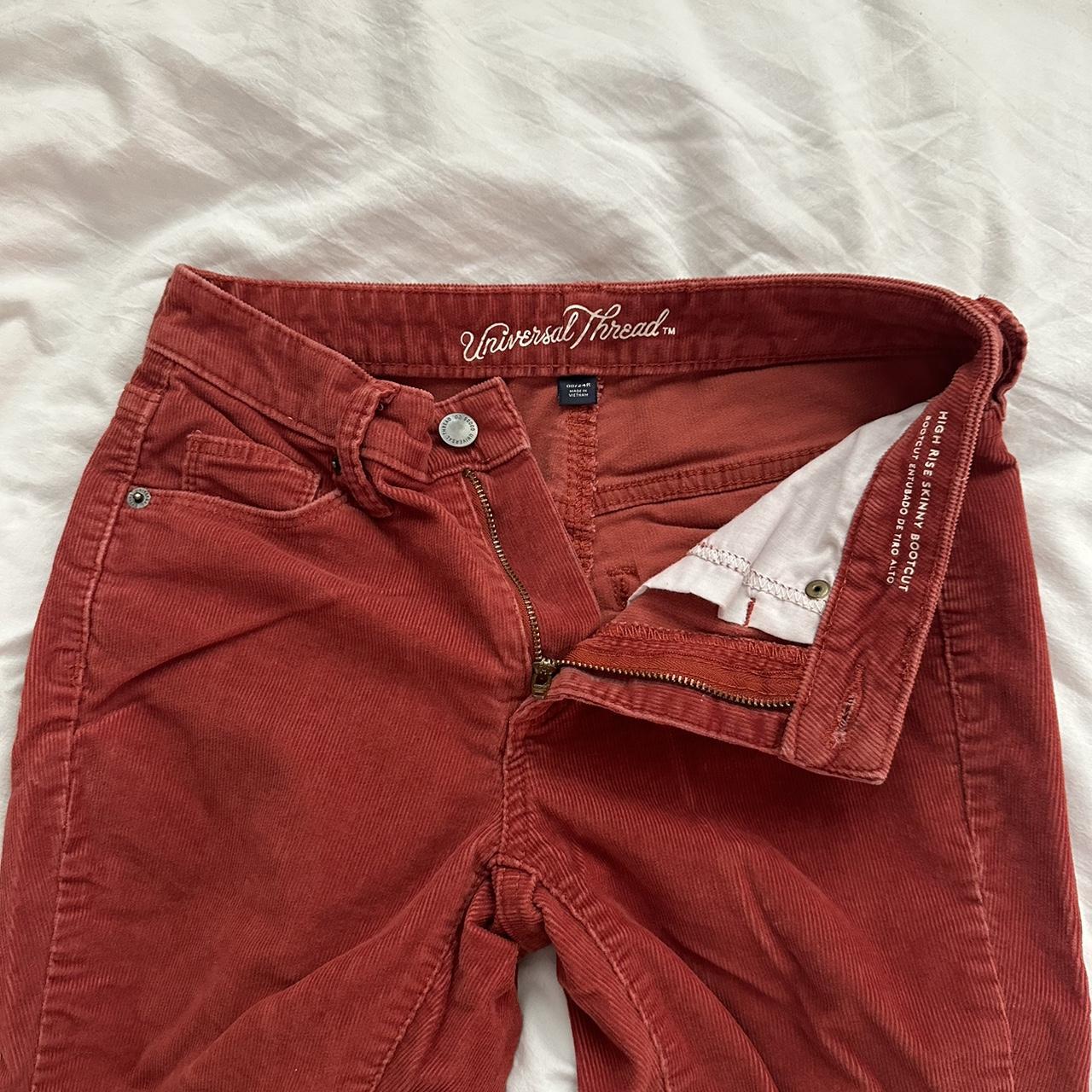 Universal Thread Women's Red and Orange Trousers | Depop