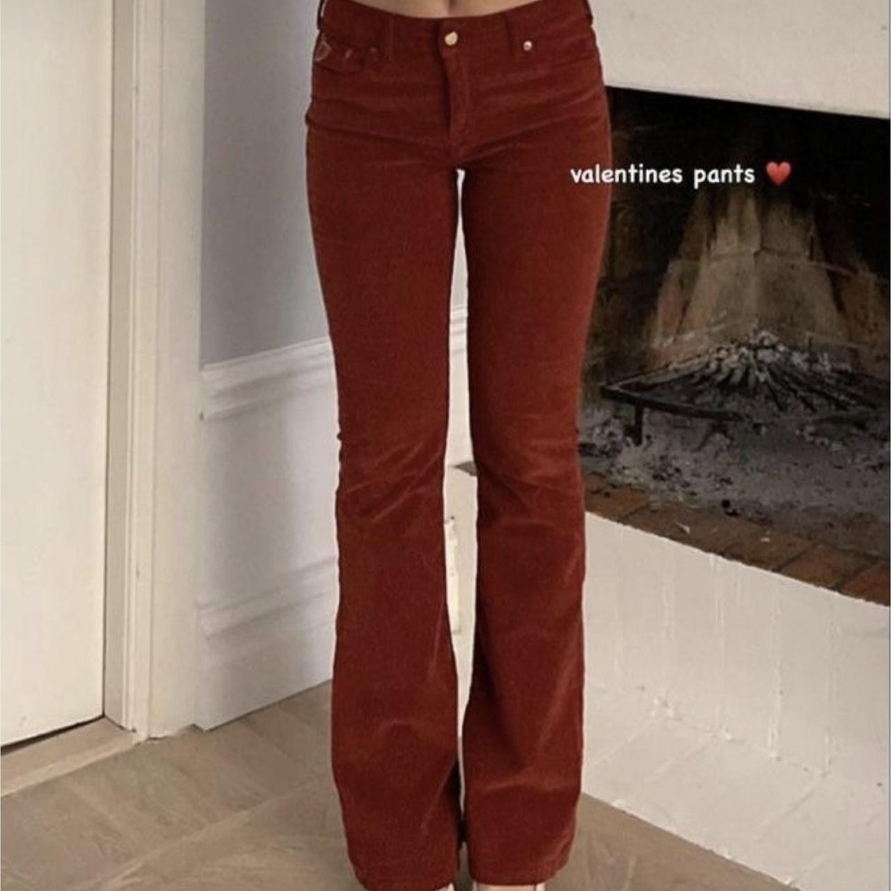 Universal Thread Women's Red and Orange Trousers | Depop