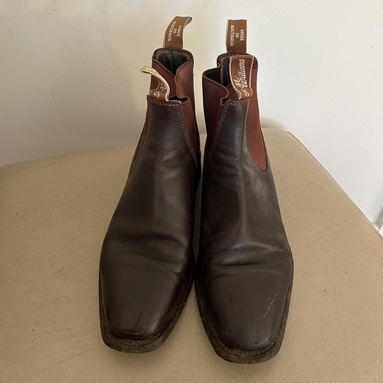 RM Williams Dark Brown Leather Boots. Size chart... - Depop