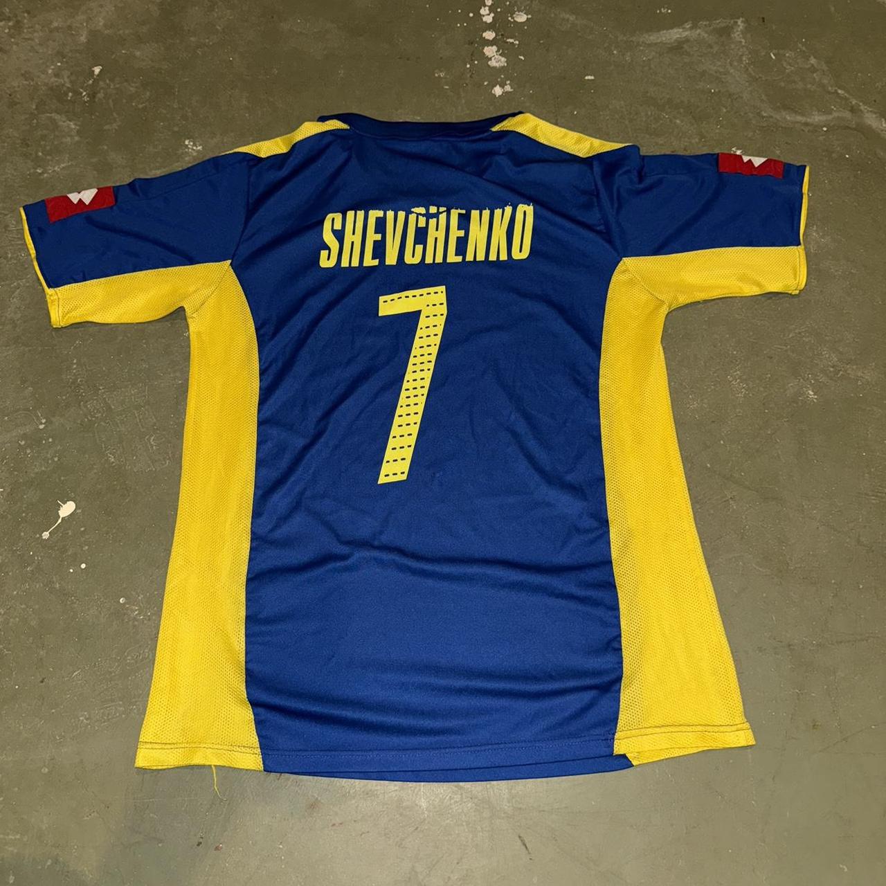 Vintage Y2K Andriy Shevchenko Ukraine soccer jersey... - Depop