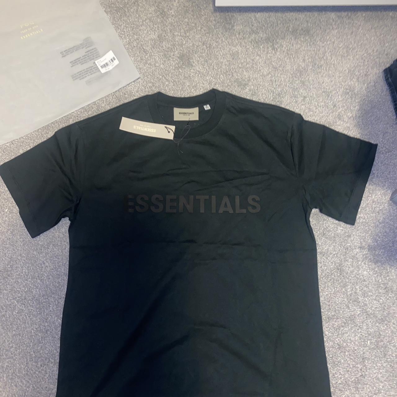 ESSENTIALS FEAR OF GOD ALL BLACK TEE ⚫️ NEW WITH TAGS... - Depop