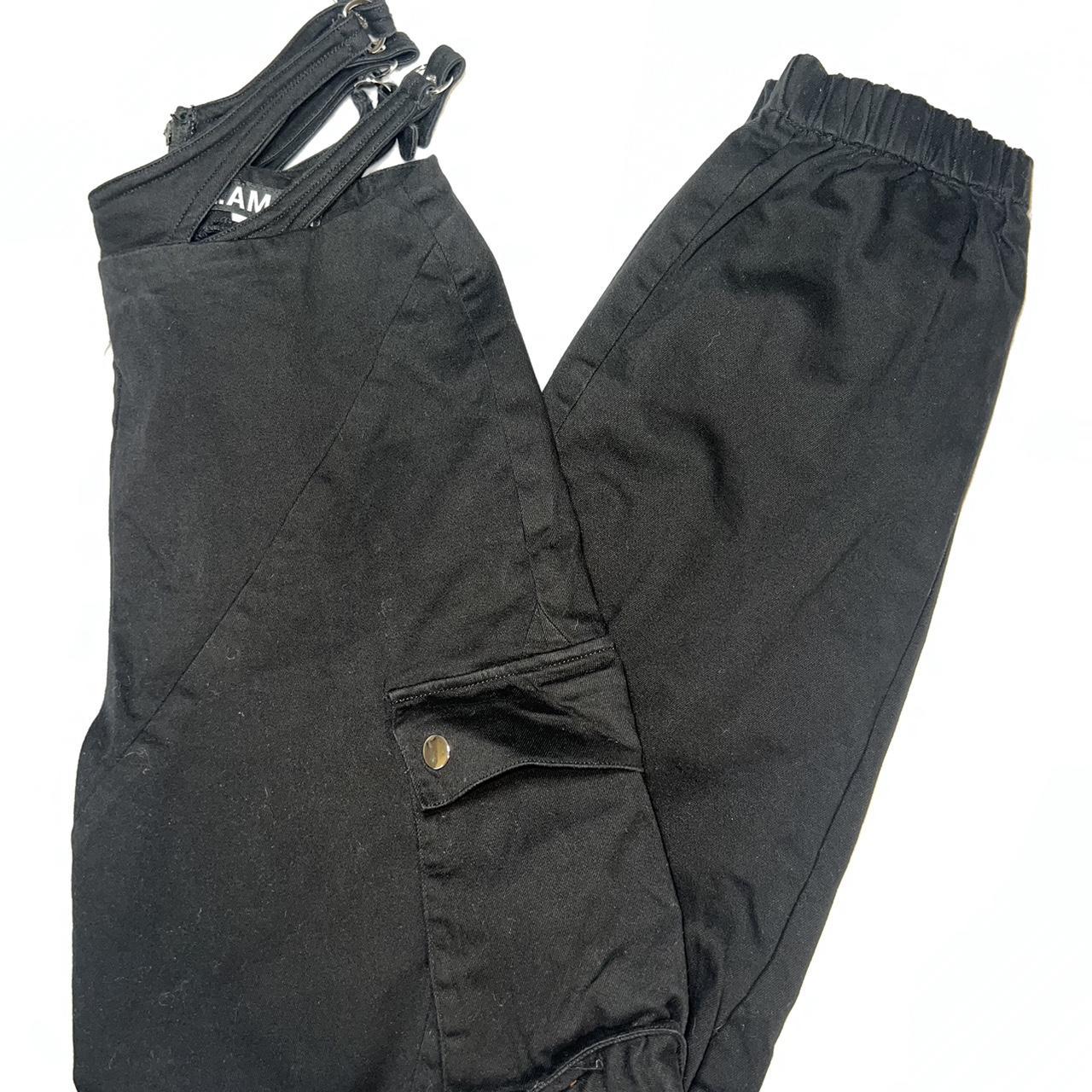 I.am.Gia Black Slim Fit Cargo Pants with cut... - Depop