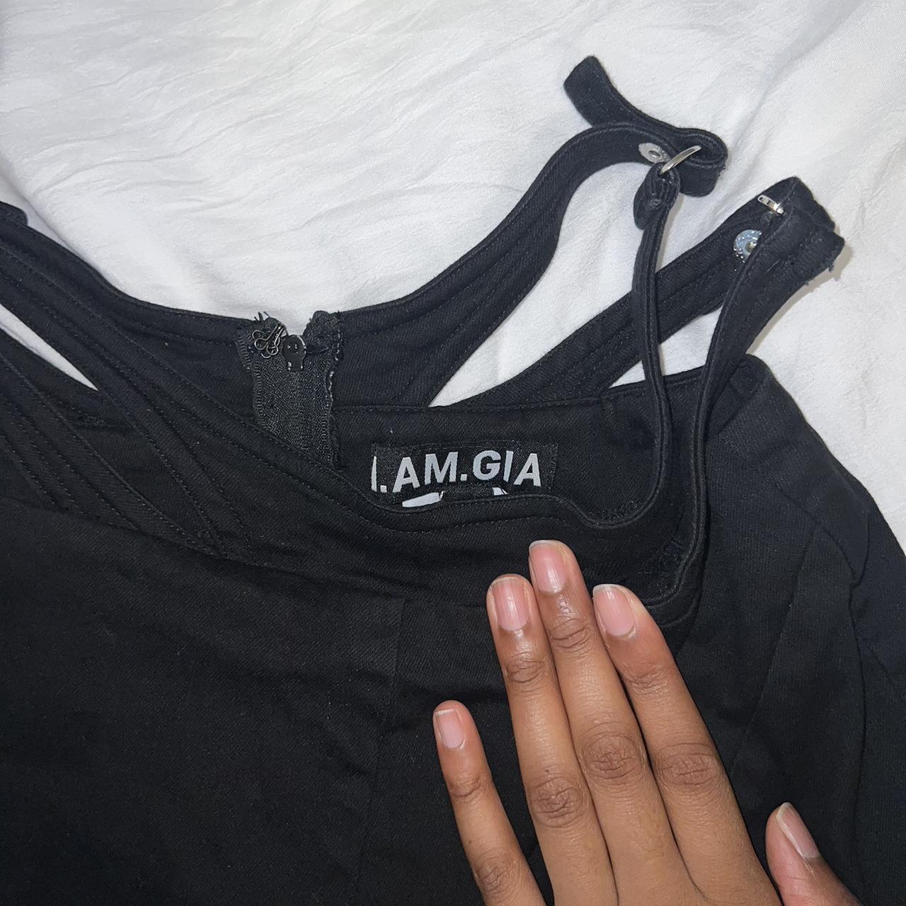 I.am.Gia Black Slim Fit Cargo Pants with cut... - Depop