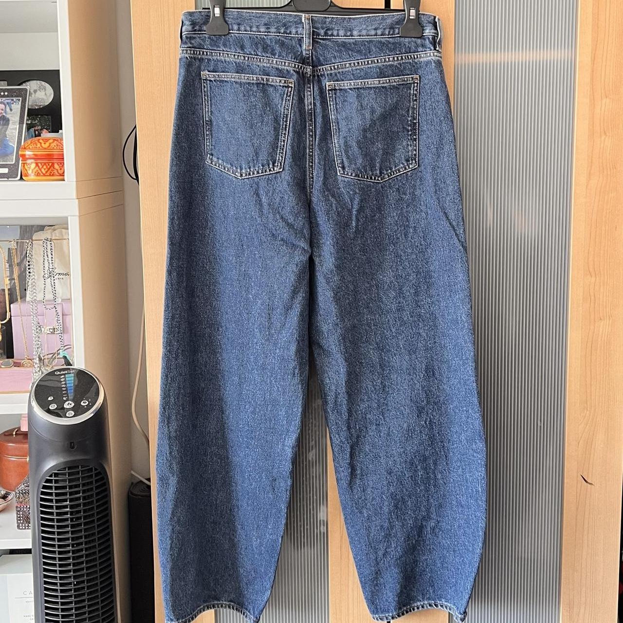 Cos jeans, barrel leg, size 30” in medium blue.... - Depop