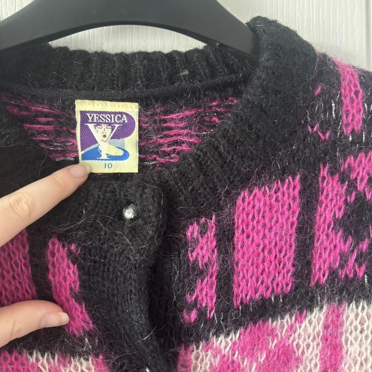 Yessica Mohair, Wool Blend Vintage Cardigan, Pink.... - Depop