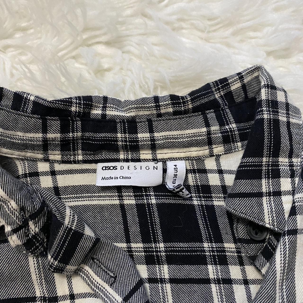 ASOS checkered button up top Size 4 - small - Depop
