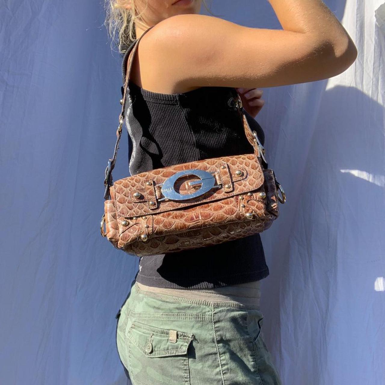 amazing vintage brown guess mini bag 🍓in perfect... - Depop