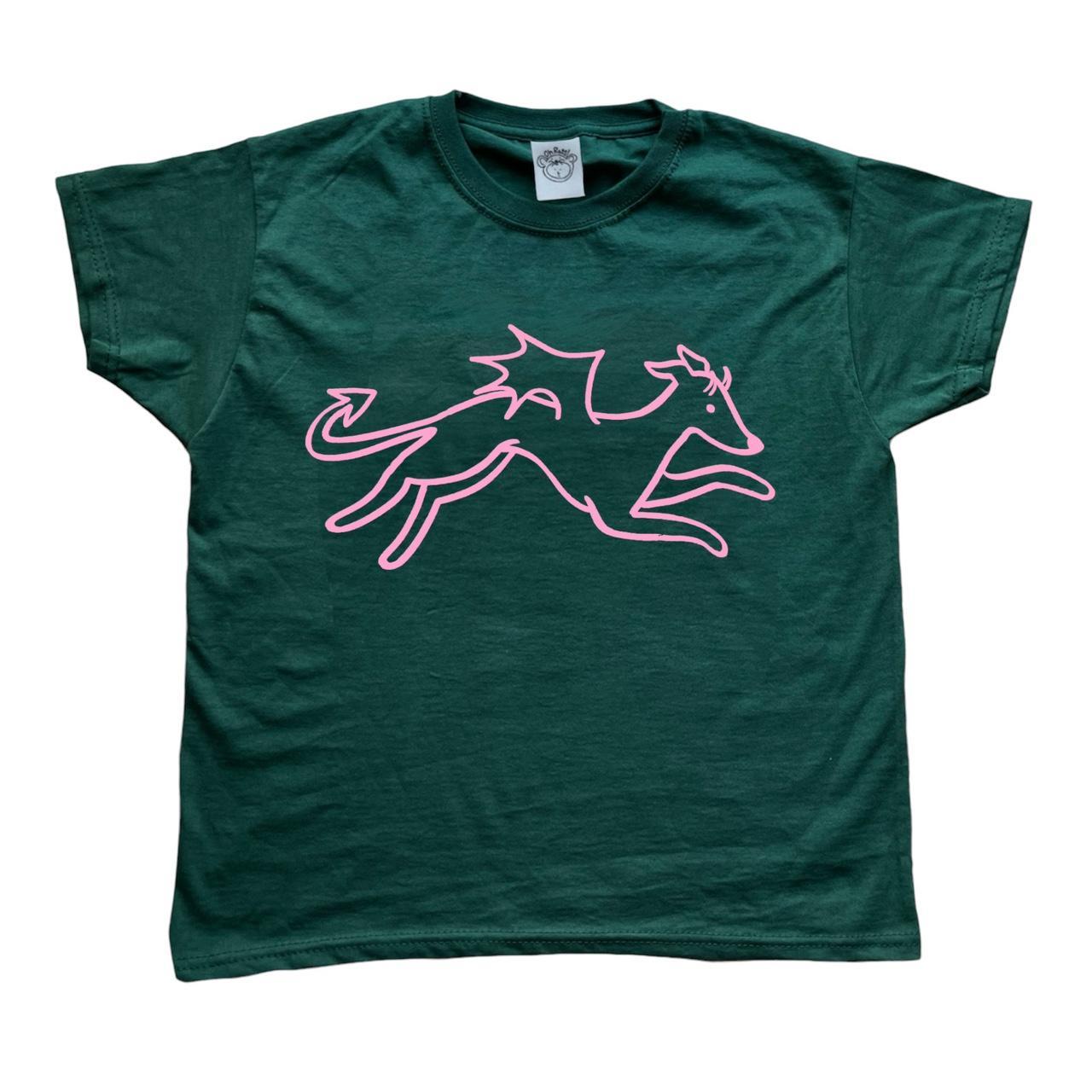 Oh Rats! Unisex Pink on forest green Devil dog BABY... | Depop