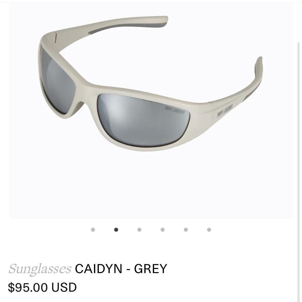 Poppy Lissiman Caidyn Sunglasses in Grey -... - Depop