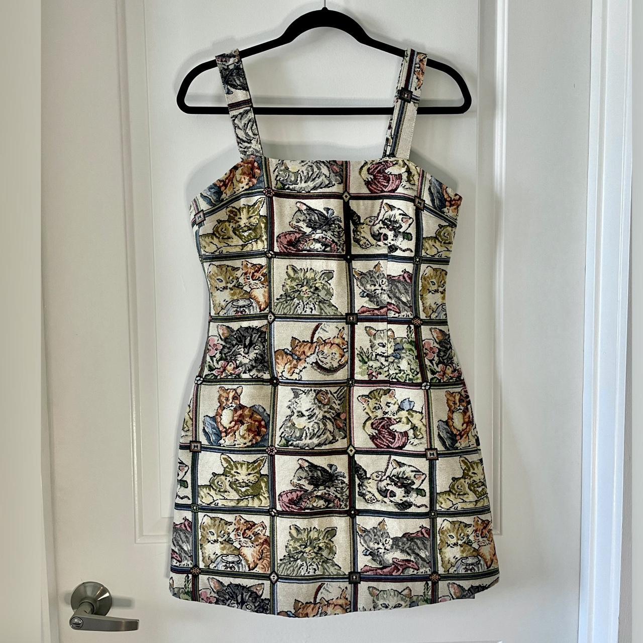 NWT Cider Cat Lover Tapestry / Patchwork Print Mini... - Depop