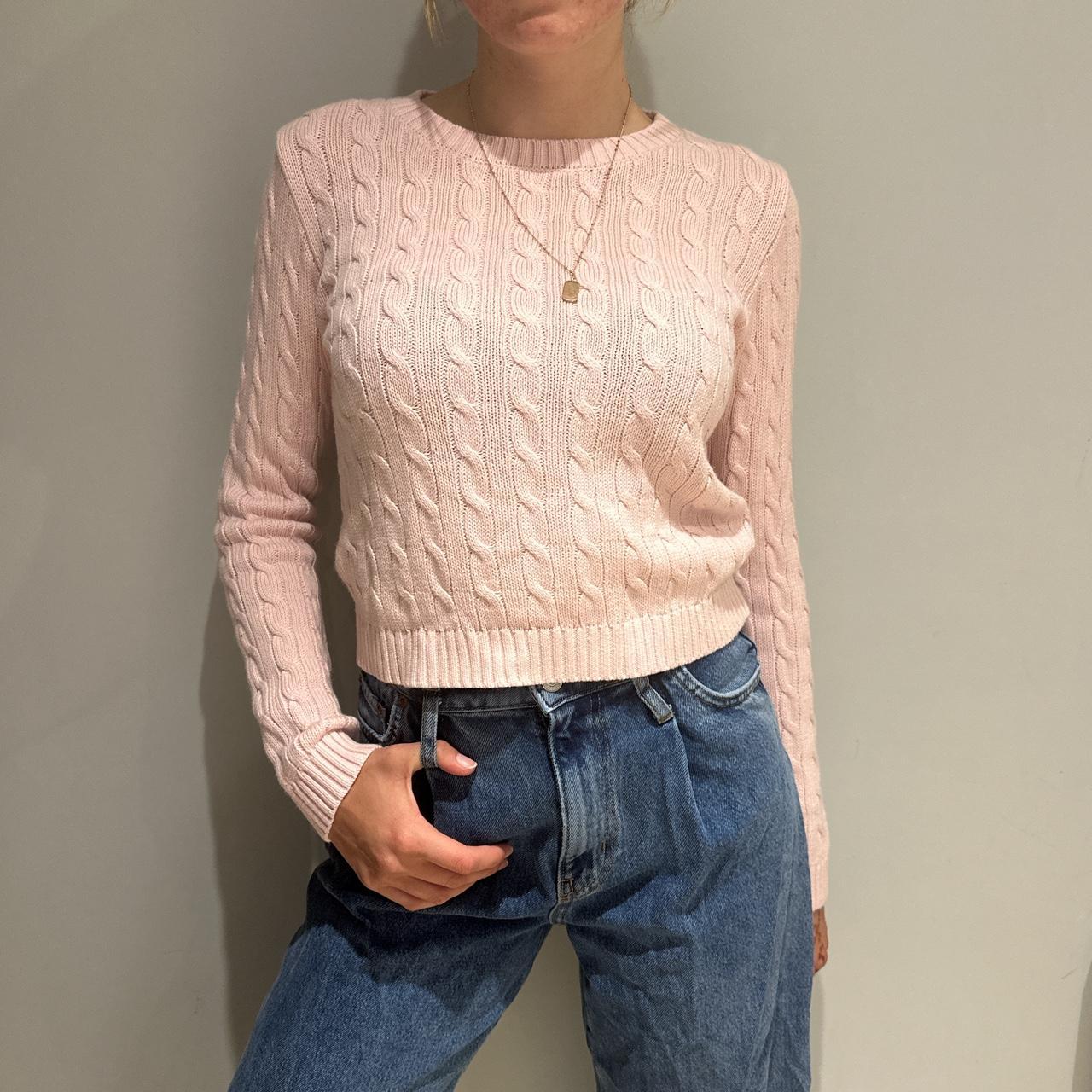 Light pink brandy Melville cable knit... - Depop