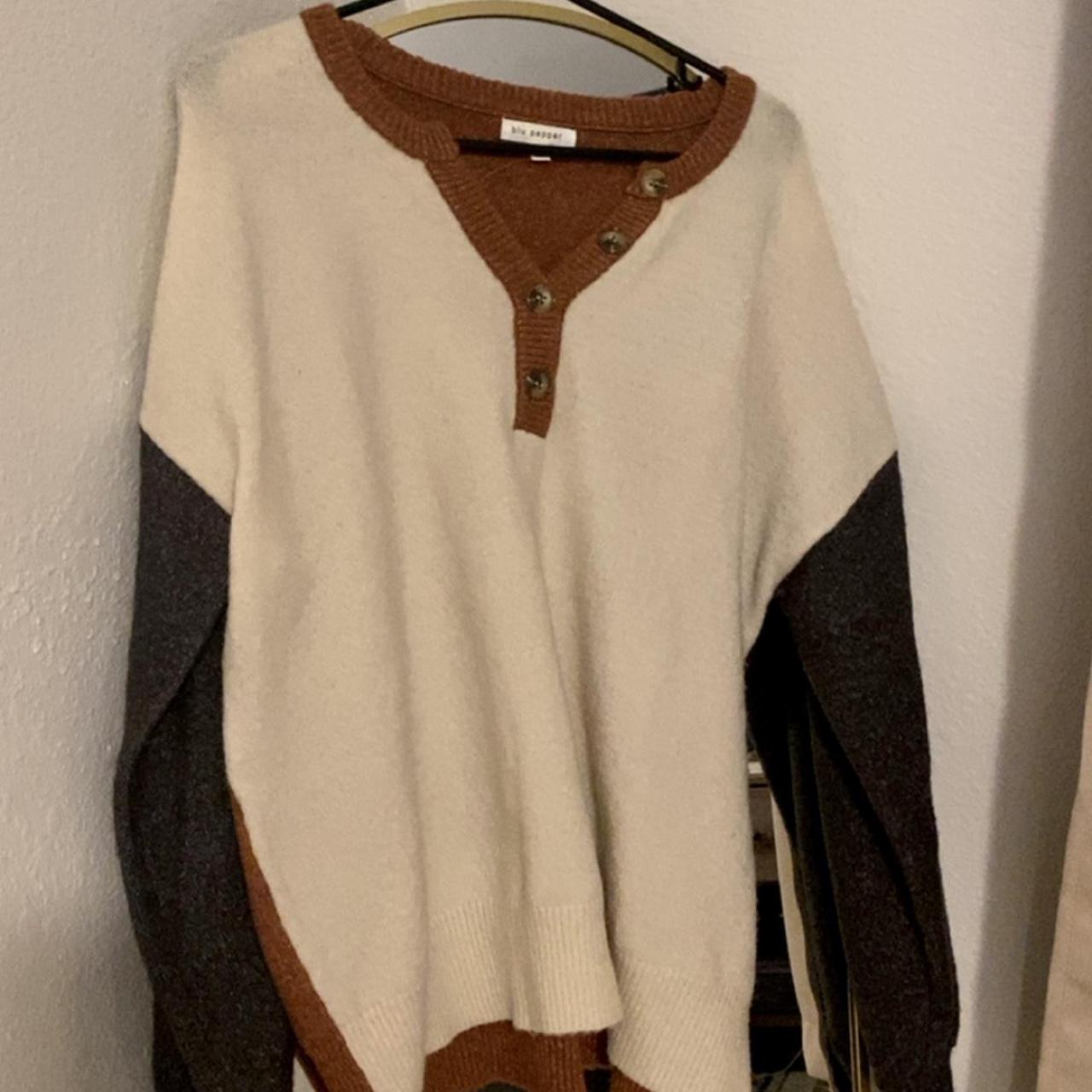 Tricolor slouchy sweater Worn twice Bought at Dry... - Depop
