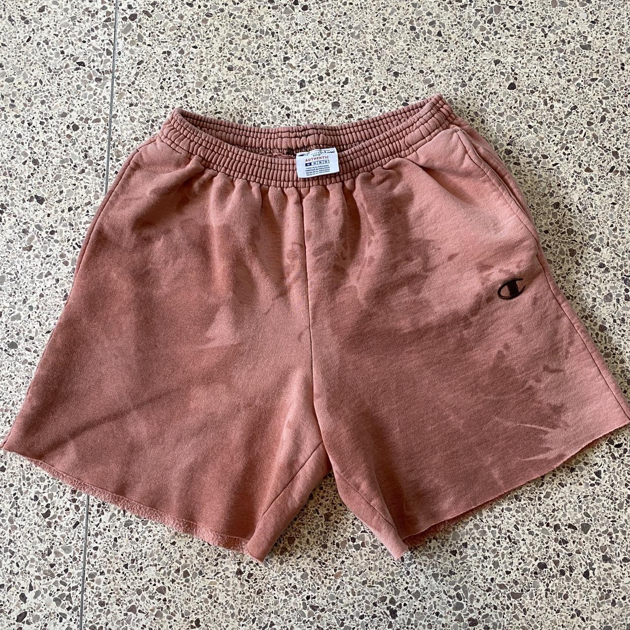 Bleach washed Champion eco authentic cropped sweat... - Depop