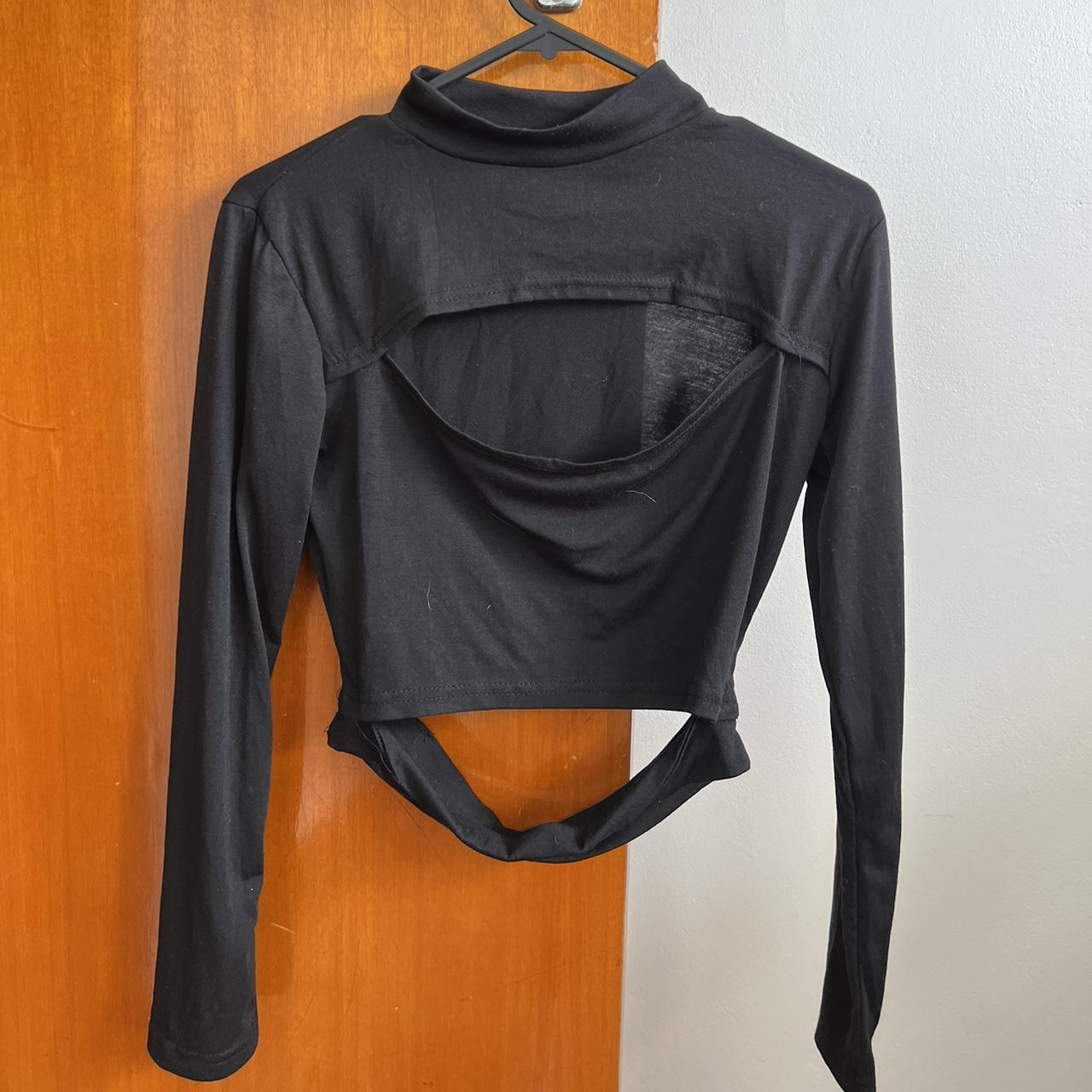 Festival wear black top. Opens up at the front Thin... - Depop