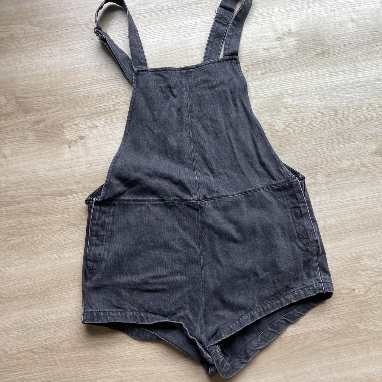 Thrills Black Denim Overalls Size 12 (on the smaller... - Depop