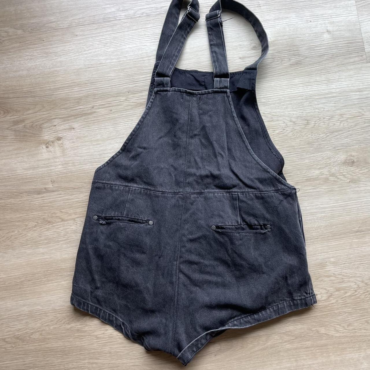 Thrills Black Denim Overalls Size 12 (on the smaller... - Depop