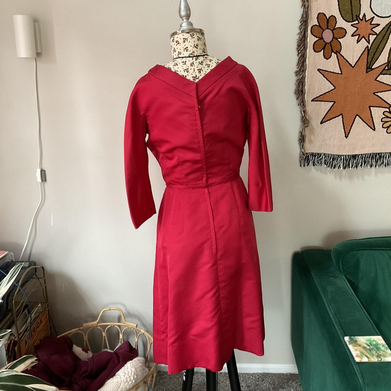 Absolutely gorgeous homemade 1950s red satin... | Depop