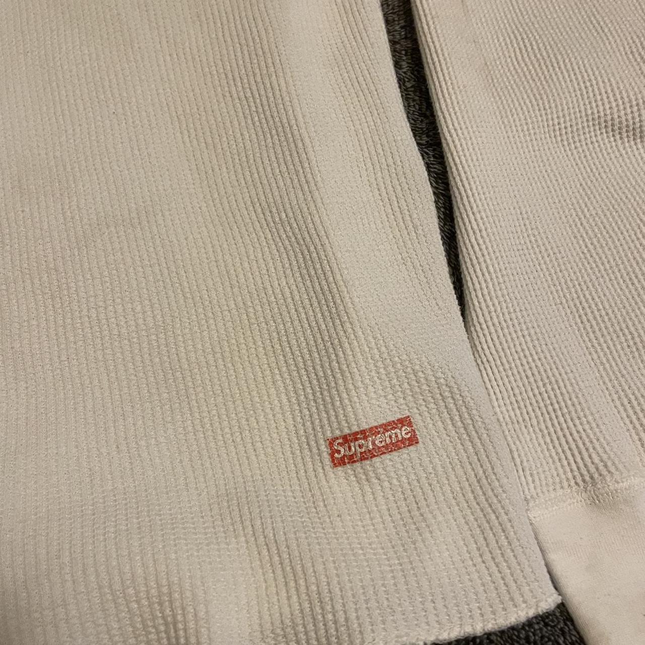 Hanes x Supreme Thermal Waffle Knit Cream Long... - Depop