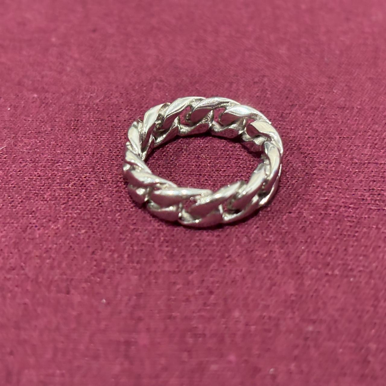 hard jewelry cuban ring in stainless steel, size... - Depop
