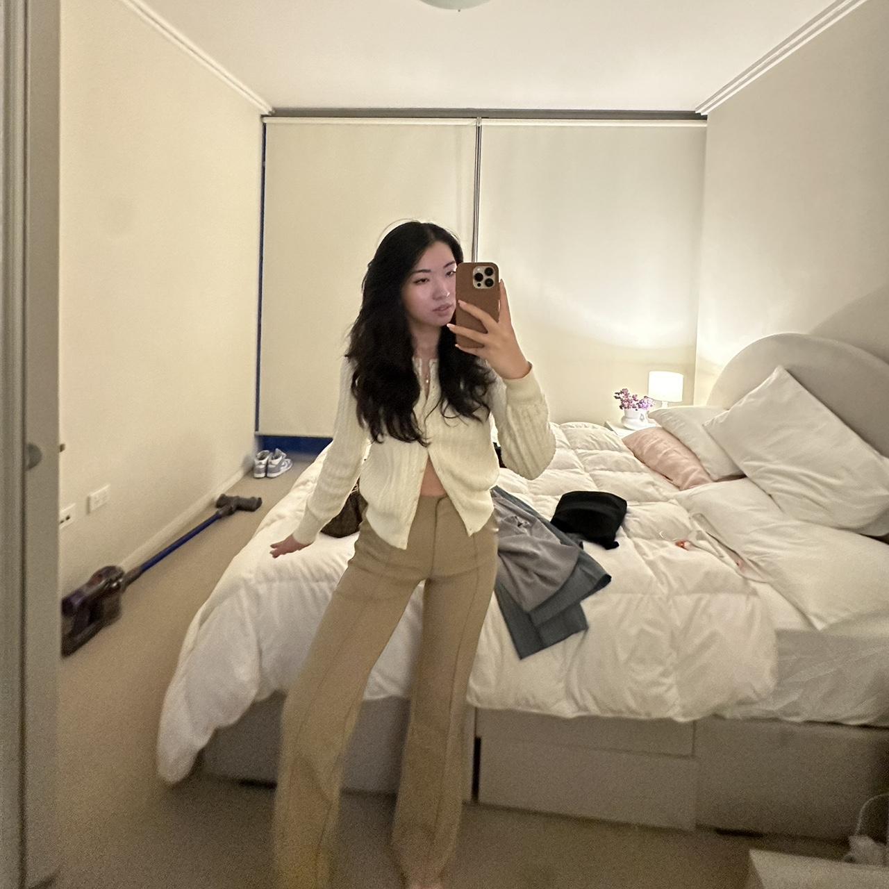 Venderbys work pants in beige Size: xxs As new... - Depop