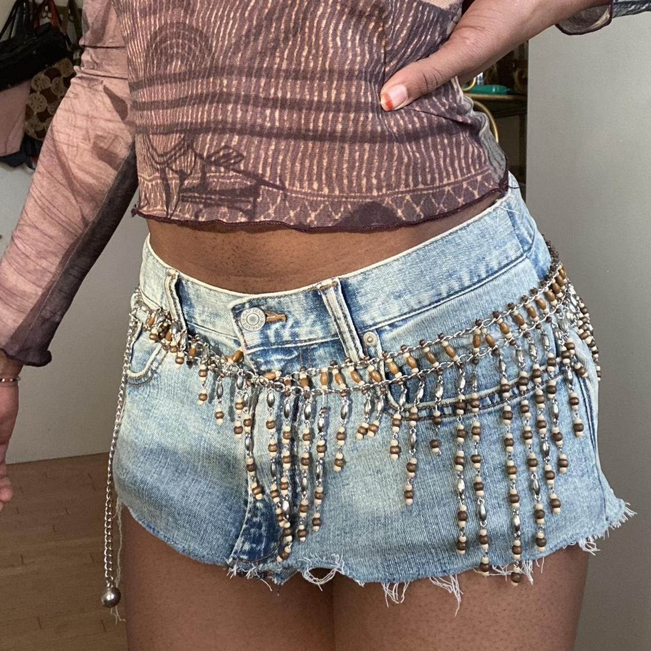 Dangling beaded chain belt. - Depop