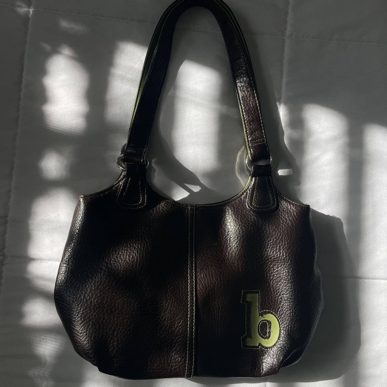 Y2K letter ‘b’ brown leather purse No tag, unknown... - Depop
