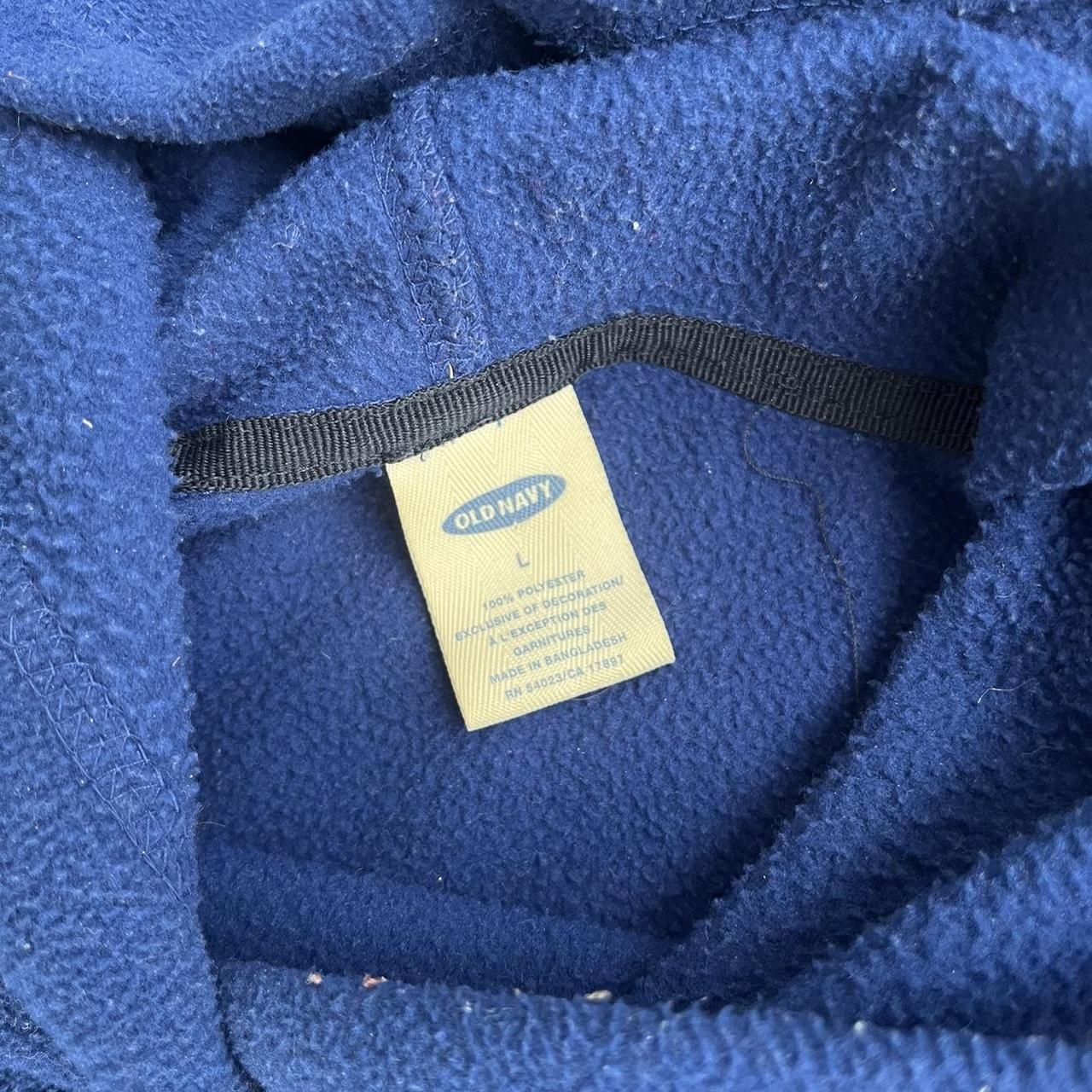 Vintage Old Navy Blue Fleece Hoodie Size... - Depop