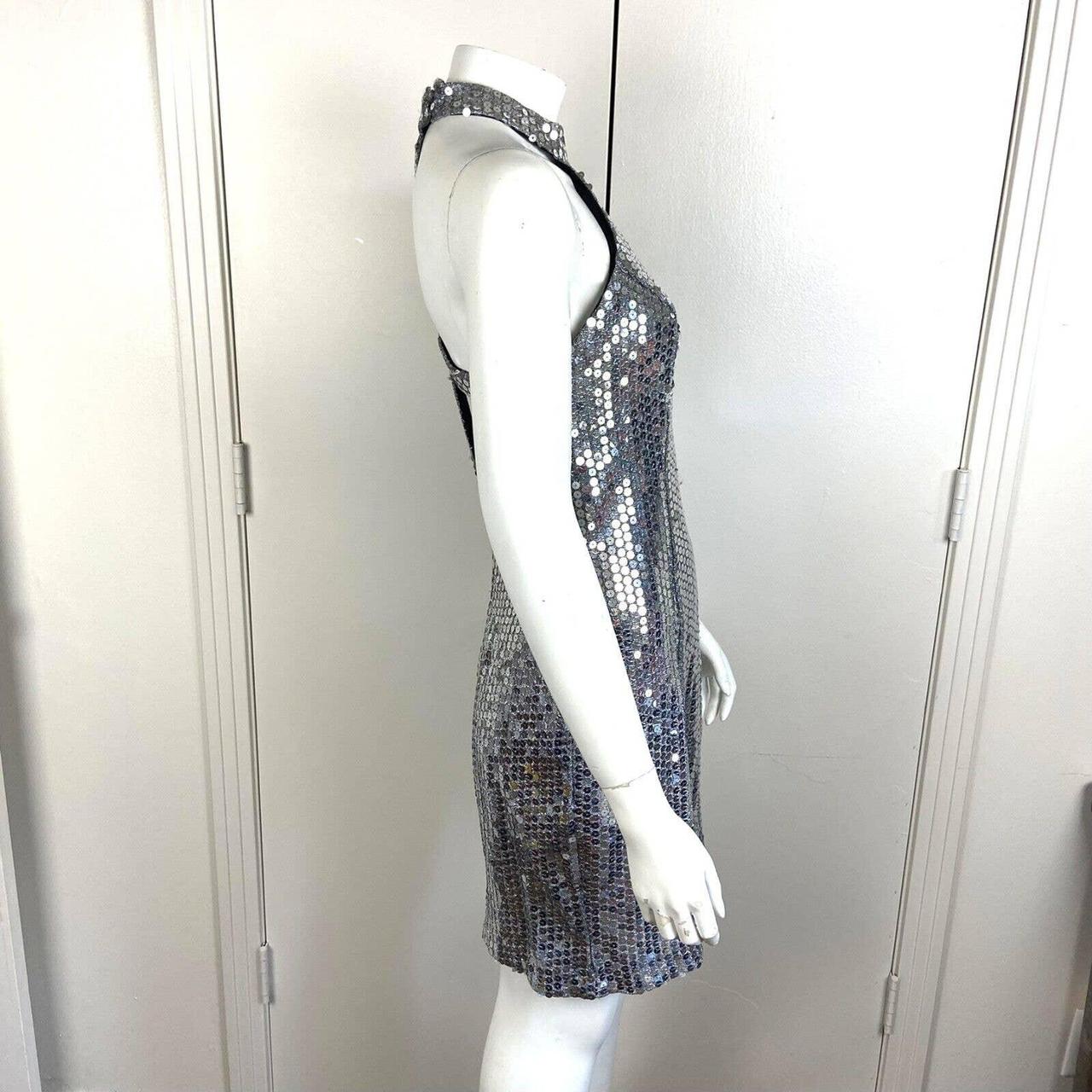 Vintage 80s Climax Karen Okada Metallic Gray Sequin... - Depop