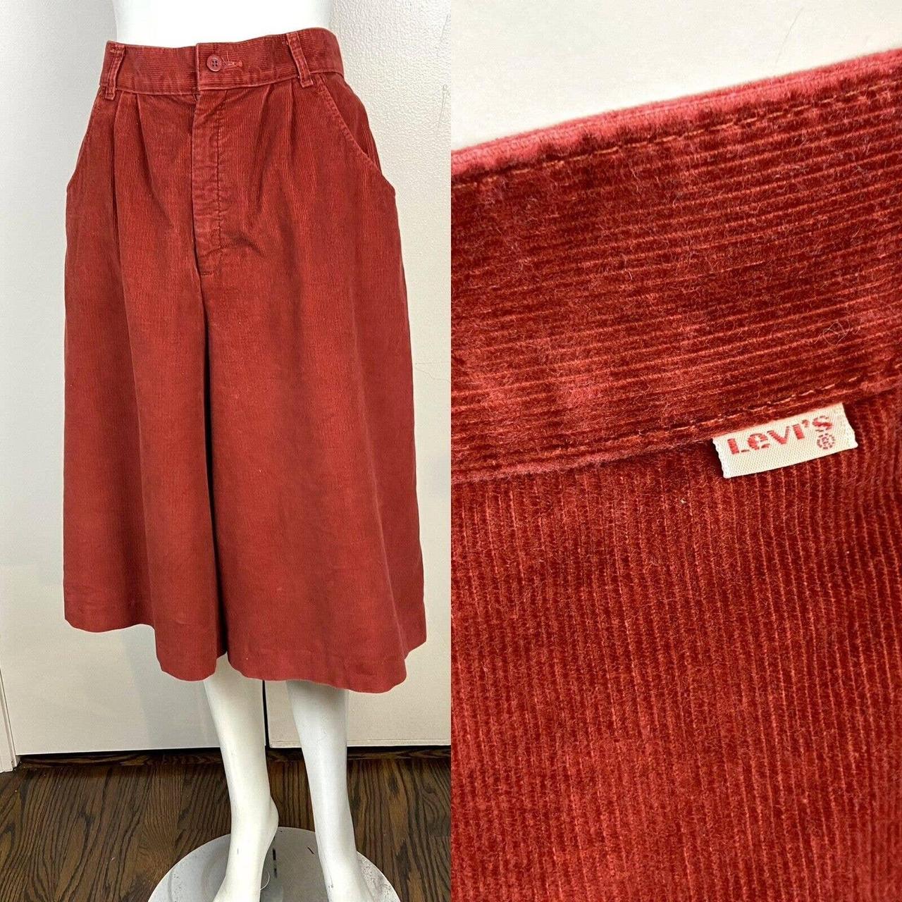 Vintage 70s 80s Levis Rust Brown Corduroy Culottes... - Depop
